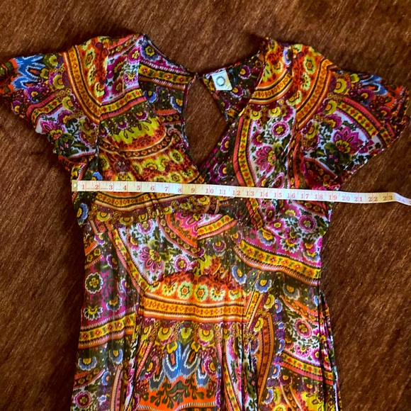 Akemi + Kin | Dresses | Flutter Sleeve Mixed Print Maxi Dress | Poshmark